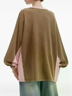 MINI CREAM Logo-print Panelled Sweater