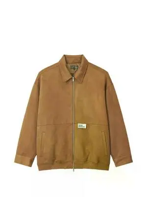 Izzue Logo-patch Zip-up Jacket - Brown