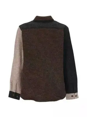 LES DEUX Colour-block Wool Overshirt