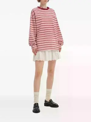 TOUT A COUP Horizontal Stripe Crewneck Long Sleeve T-shirt