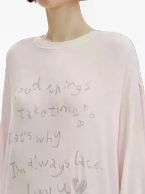 TOUT A COUP Slogan-print Long-sleeve T-shirt