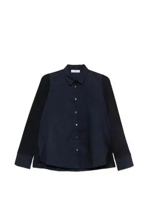 WHYCI Panelled Long-sleeve Shirt - Blue