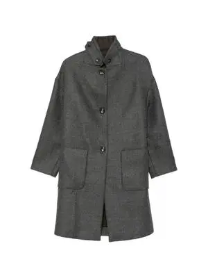 19.61 MILANO Button-up Funnel-neck Coat