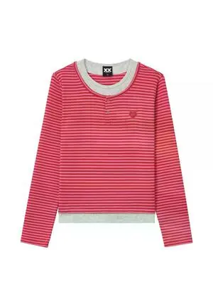 FINGERCROXX Striped Layered Long Sleeve T-shirt