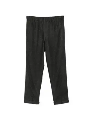 19.61 MILANO Elasticated-waistband Turn-up Trousers - Grey