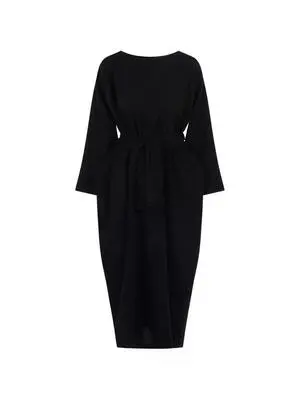 DANIELA GREGIS Belted Boat-neck Midi Dress