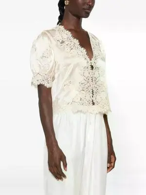 DÔEN Idella Lace-trimmed Top - Neutrals