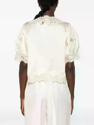 DÔEN Idella Lace-trimmed Top - Neutrals
