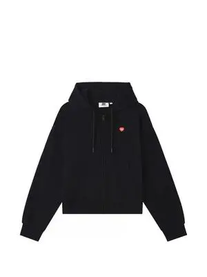 CHOCOOLATE Heart-patch Zip-up Hoodie - Black