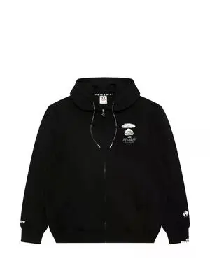 AAPE BY *A BATHING APE Basic Logo-print Zip-up Hoodie - Black