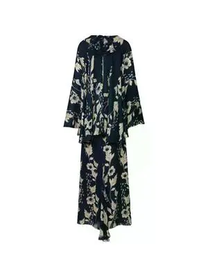 Johanna Ortiz Hibiscus Floral-print Silk Dress