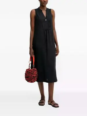 BENETTON Sleeveless Linen Midi Dress - Black