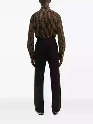 WALES BONNER Modernist Jacquard-knit Shirt - Brown