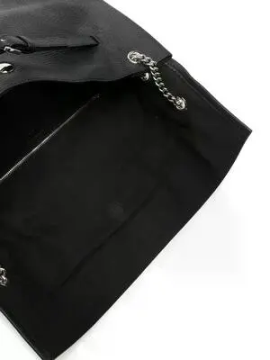 Orciani Grained Leather Chain-link Shoulder Bag - Black