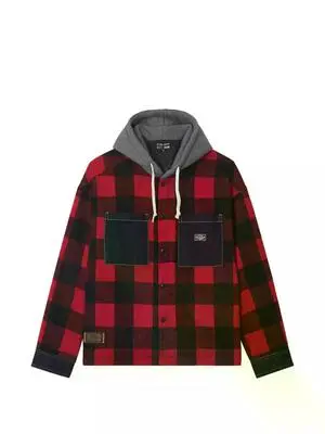 Izzue Check-pattern Drawstring-hood Jacket - Red