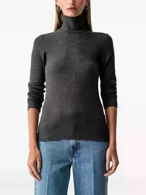 Marc O'polo Ribbed-knit Roll-neck Top - Grey