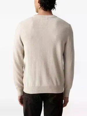 Marc O'polo Logo-embroidered Crew-neck Sweater - Neutrals