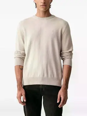 Marc O'polo Crew-neck Sweater With Embroidered Logo - Neutrals