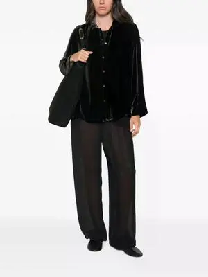 WHYCI Velvet Long Sleeve Shirt