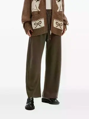 TOUT A COUP Drawstring Wide-leg Fleece Track Pants
