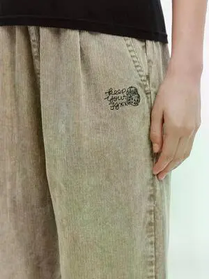 FINGERCROXX Corduroy Pleated Trousers