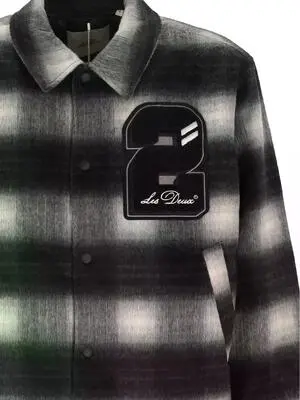 LES DEUX Plaid Logo Patch Bomber Jacket