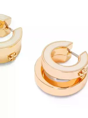 Tory Burch Icon Enamel Double-hoop Earrings