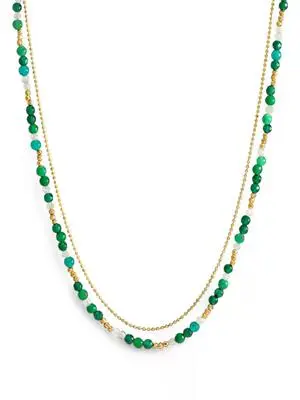 DOWER & HALL Tone Vermeil Beaded Layered Necklace - Gold