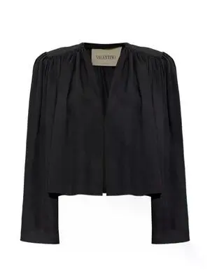 Valentino Garavani Gathered Cropped Cardigan