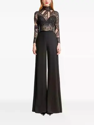 GEMY MAALOUF Crepe Side-slit Palazzo Pants