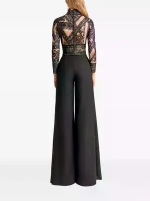 GEMY MAALOUF Crepe Side-slit Palazzo Pants