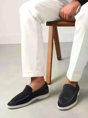 AURELIEN Suede Loafers - Blue