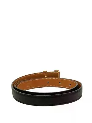 Hermès 1996 Box Calf And Courchevel Constance H Reversible Belt