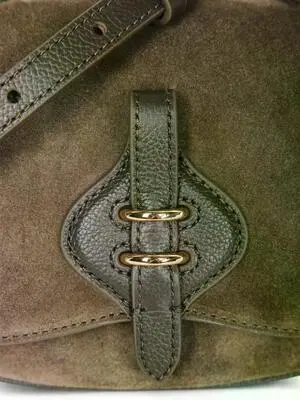 COCCINELLE Mini Mavery Pebbled Leather-trim Suede Tote Bag