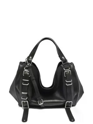 DIESEL® D-one-medium Top-handle Bag In Treated-leather - Black