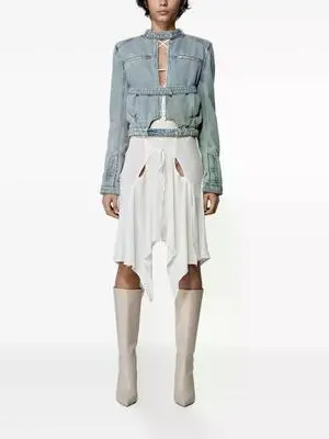 SRVC STUDIO Zip-fastening Cut-out Denim Jacket