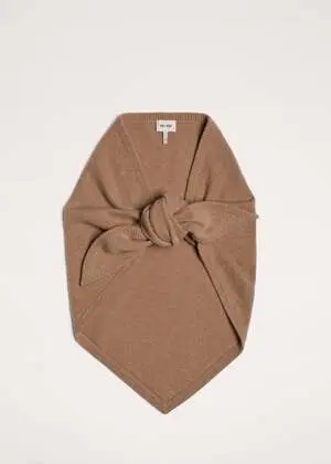 ME+EM Cashmere Triangle Knit Scarf Dark Camel Melange - Deep Camel