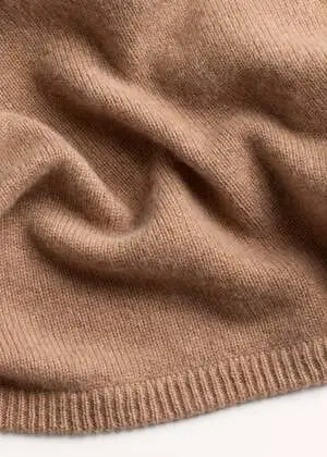 ME+EM Cashmere Triangle Knit Scarf Dark Camel Melange