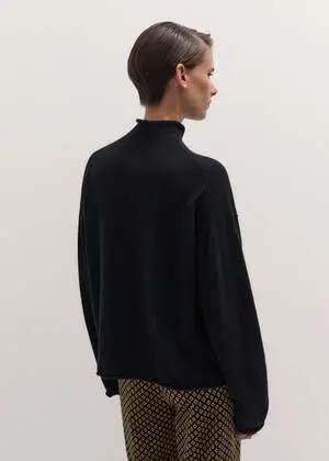 ME+EM High Neck Relaxed Cashmere Sweater - Black