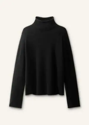 ME+EM High Neck Relaxed Cashmere Sweater - Black