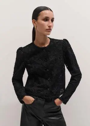 ME+EM Lace Cropped Jacket