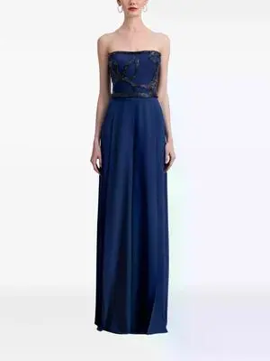 GEMY MAALOUF Pleated Wide-leg Trousers - Blue
