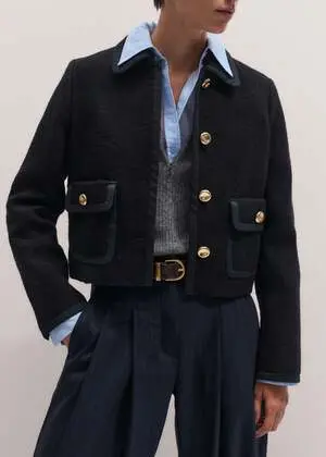 ME+EM Cropped Bouclé Jacket