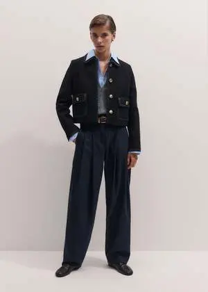 ME+EM Cropped Bouclé Jacket