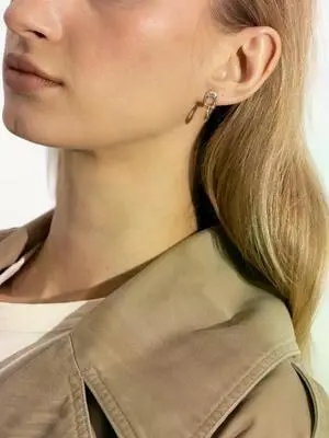 COACH Coach Signature Interlocking Drop Earrings Silver