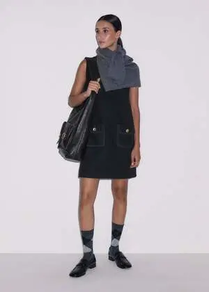 ME+EM Mini Shift Dress With Gold Button Detail