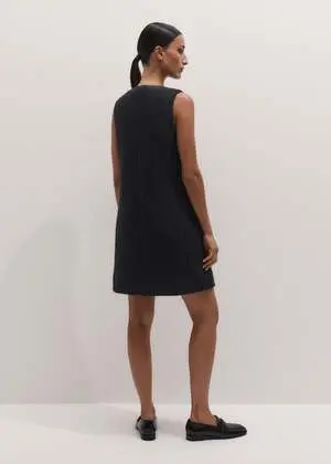 ME+EM Mini Shift Dress With Gold Button Detail