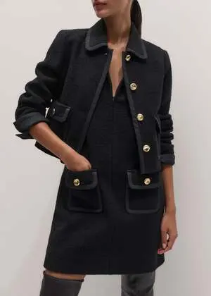 ME+EM Mini Shift Dress With Gold Button Detail
