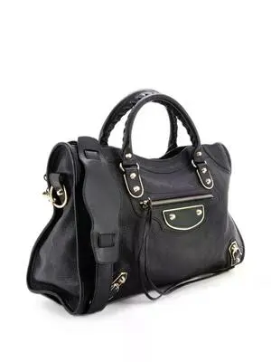 Balenciaga City Classic Metallic Edge Bag Leather Medium Satchel