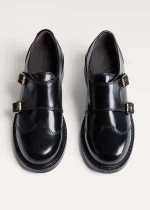 ME+EM Double Buckle Monk Strap Shoes - Black